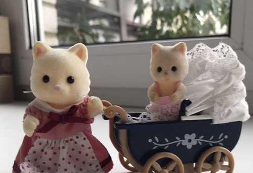 Sylvanian families коляска Мама кошка с котенком