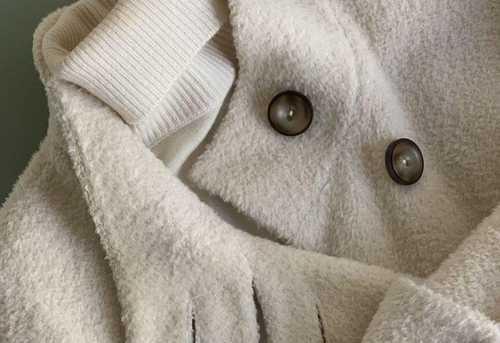 Белое пальто из шерсти альпаки suri р-р 44 Испания