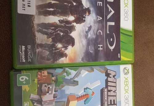 Игра для приставки xbox 360(Minecraft, Halo Reach)