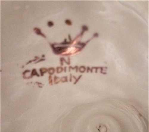 Гигантская ваза Capodimonte антикварная фарфор Ита