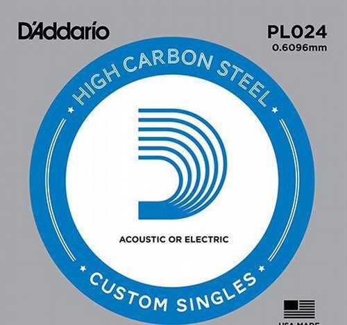 D'Addario PL024 Plain Steel Отдельная струна без о