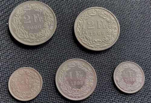 Монеты franck франк Швейцария