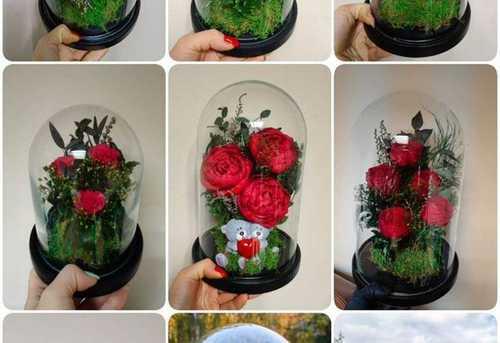 Роза, пионы, цветы в колбе декор подарки арт11, от