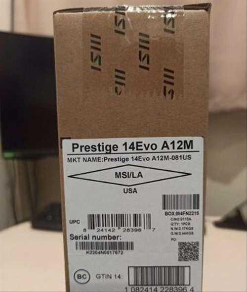 Ультрабук MSI Prestige 14 Evo (100 sRGB, 12 ядер)