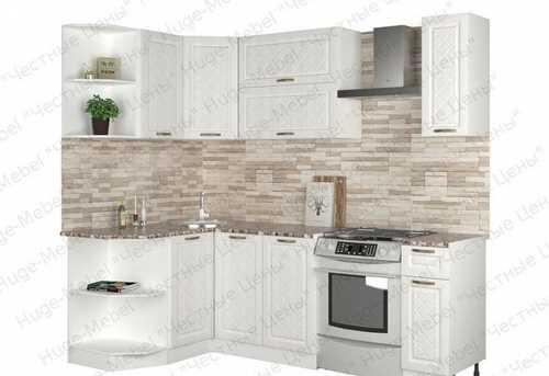 Белая угловая кухня 130х170 "Модена"