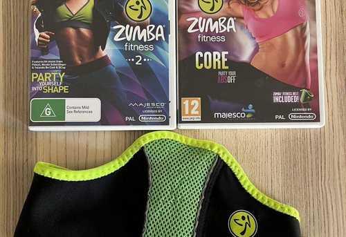 Zumba 1/2 + фитнес пояс Nintendo Wii