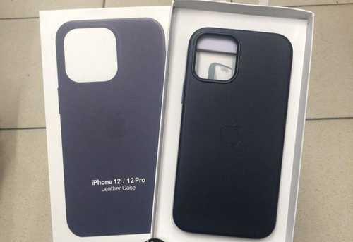 Чехол на iPhone 12/12 Pro Leather Case синий