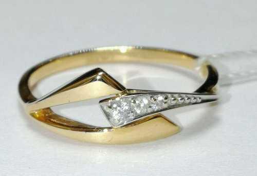 Золотое кольцо с фианитами р 17,0 (12350)