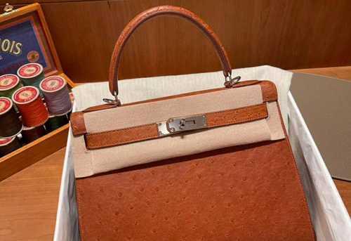 Сумка hermes kelly 28 ostrich * премиум