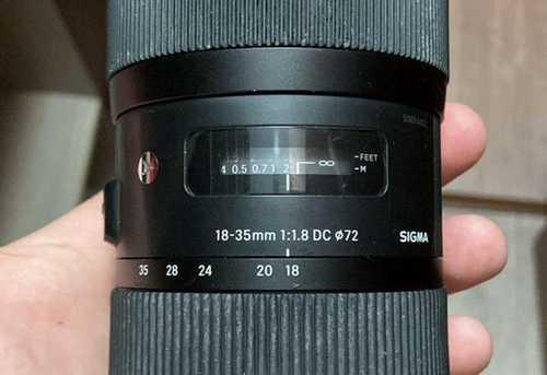 Sigma 18-35mm f/1.8 DC HSM Art для Canon