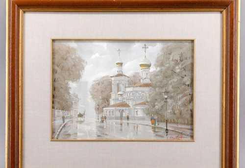 Картина "Улочка старой Москвы". Р. Курбанов, 2004