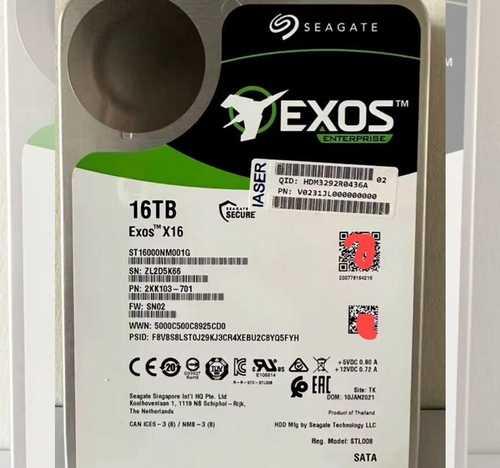 Жёсткий диск Seagate 16TB exos X16