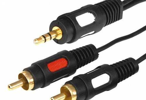 Шнур 3.5 Stereo Plug - 2RCA Plug 3М (gold) rexant