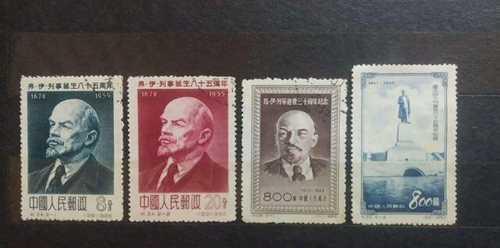 Марки Китай Ленин, Сталин