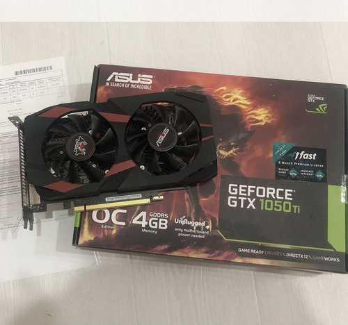 Видеокарта Asus GTX 1050Ti 4Gb