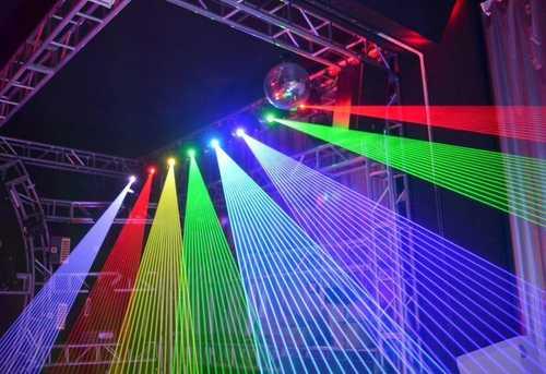 Цветной Лазер 10 Вт на сцену, в прокат, QR-10w30k