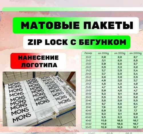 ZIP Пакеты бегунок Пакет зип лок