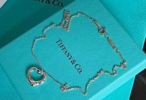 Подвеска сердце с Сапфиром Tiffany&Co Open Heart