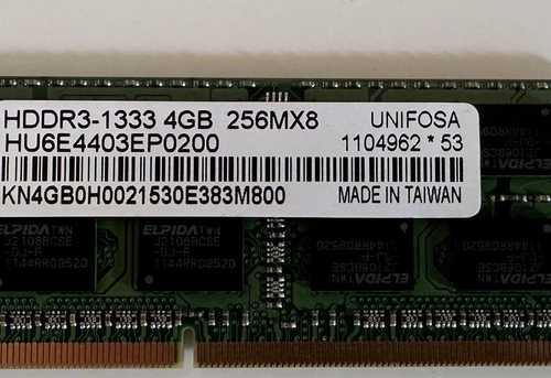 Оперативная память 4 Gb DDR3 для ноутбука