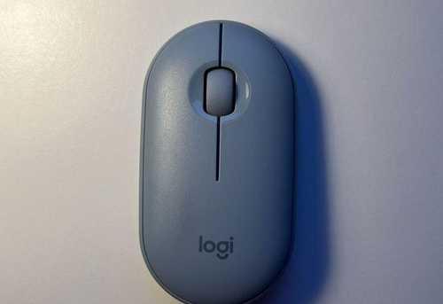 Беспроводная мышь logitech голубая