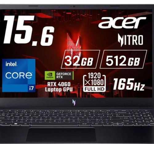 NEW Acer Nitro V 15" 165Hz i7/32Gb/RTX4060/512Gb