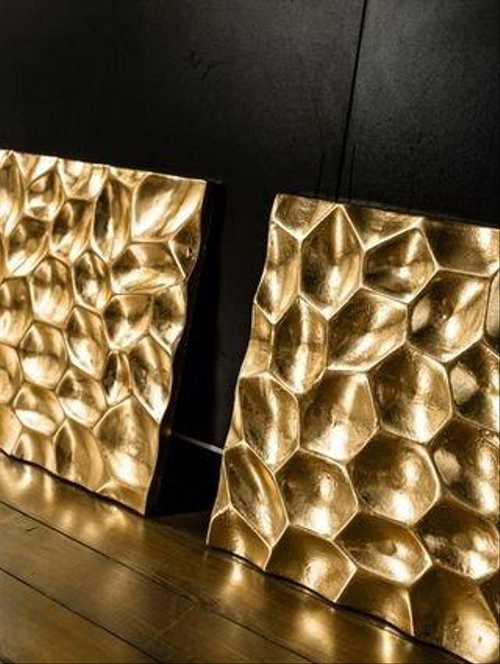 Золотое панно на стену из двух частей