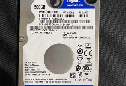 Жесткий диск HDD 2.5 500Gb WD5000lpcx
