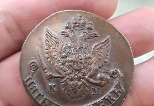 5 копеек 1786 г. км Сузун.UNC