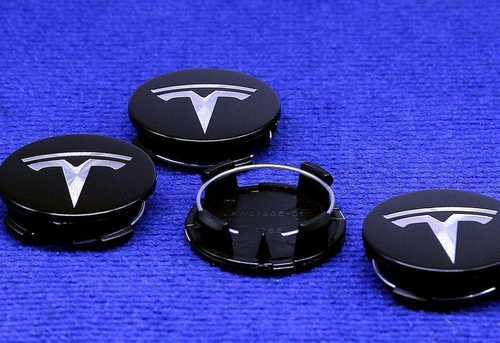Комплект колпачков литого диска Tesla 57 мм черный