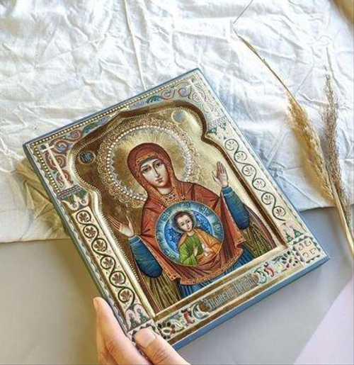 Икона Знамение Пресвятой Богородицы рукописная