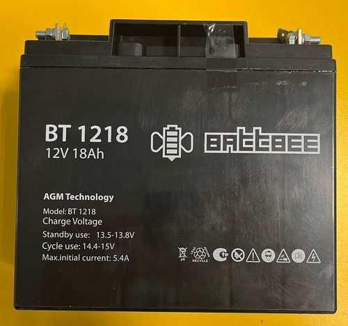 BT 1218 аккумулятор 18Ач 12В BattBee