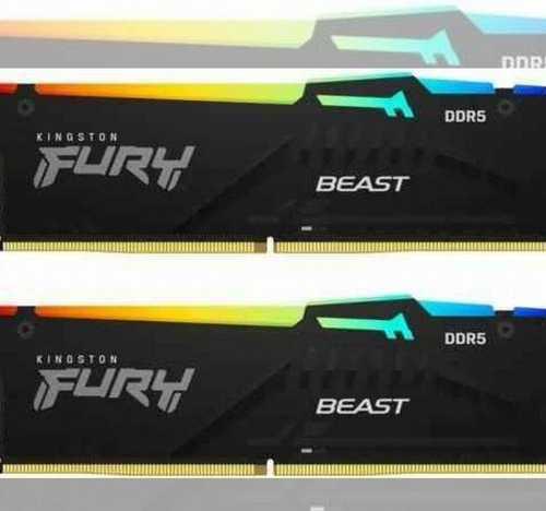 Оперативная память 64Гб Kingston fury Beast Black RGB KF552C36bbeak2-64