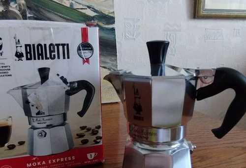Гейзерная кофеварка Bialetti Mokka 1 чашка новая