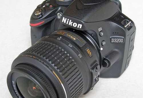 Зеркальный фотоаппарат nikon d3200 kit + Гелиос