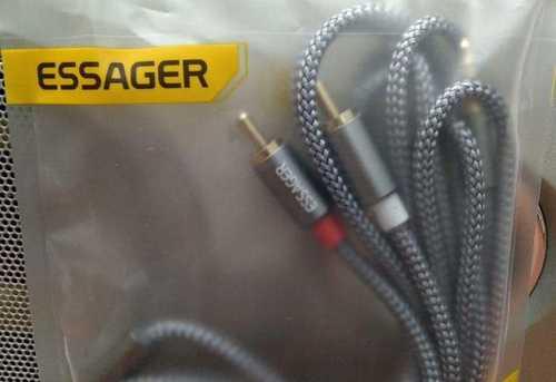 Кабель-переходник «essager» 2хrca-Jack 3.5mm.3шт