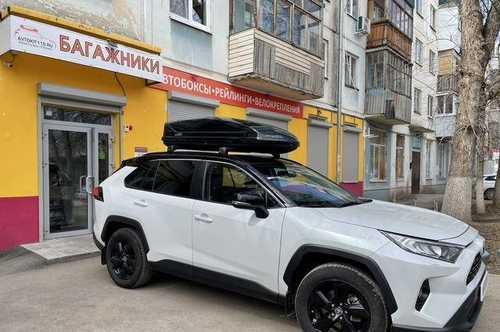 Автобокс на крышу Toyota RAV 4 (чёрный глянец)