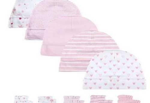 Детские шапочки с рукавичками для новорожденных