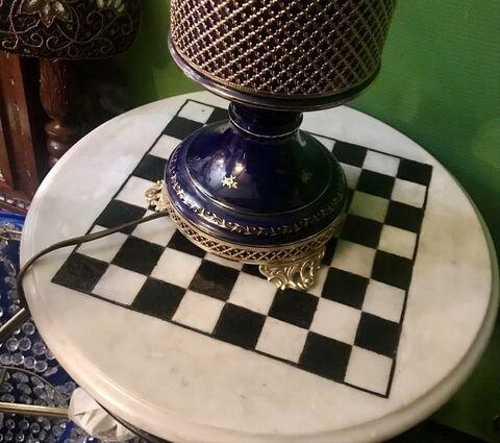 Журнальный шахматный столик с мраморной