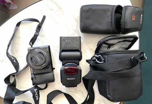 Фотоаппапат Sony a6000 kit 16-52 + вспышка