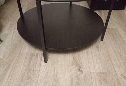 Журнальный столик IKEA со стеклом, диаметр 70см
