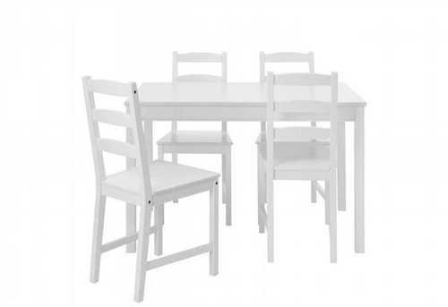 Стол и 4 стула Вествик (икеа йокмокк), белый