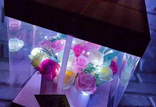 Оригинальный подарок, светящийся букет роз-ночник