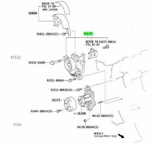 Натяжитель ремня приводного передний Toyota Camry