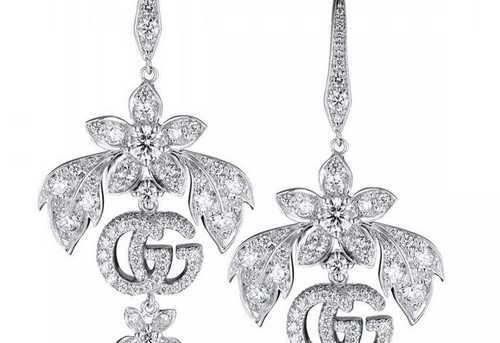 Серьги Gucci Flora White Gold & Diamonds YBD581840