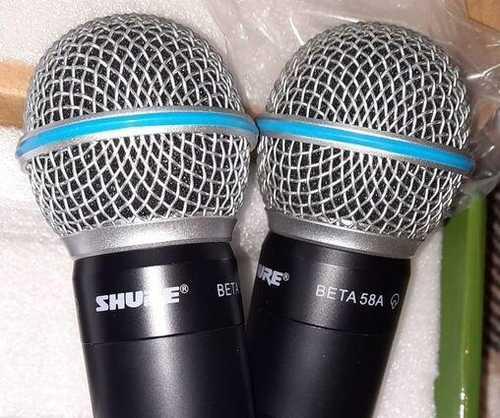 Микрофоны Shure Beta 58A 2шт Вокальные Радио New