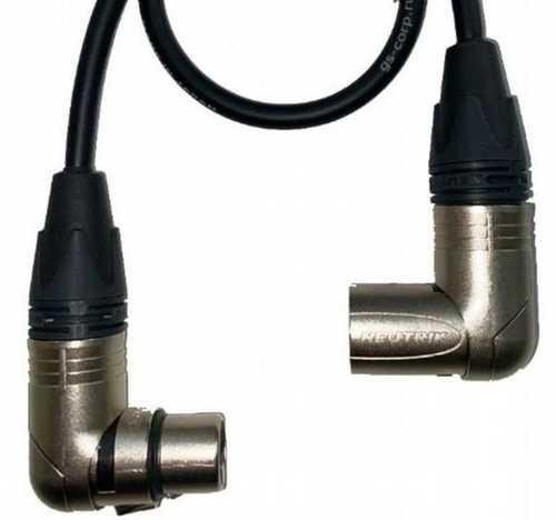 Кабель GS-PRO XLR3M-R угловой - XLR3F-R угловой 0,5 метра (black)