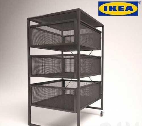 Тумба с ящиками IKEA икеа леннарт черный