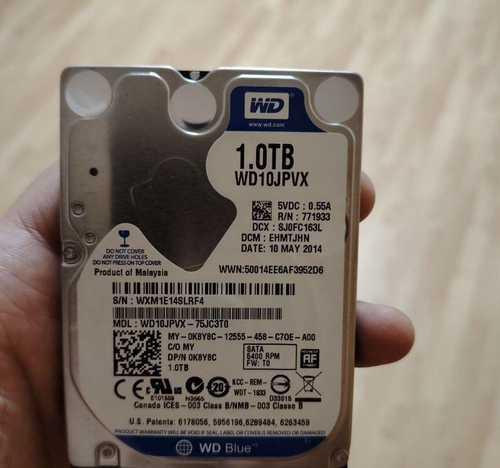 Продам hdd 2.5 wd blue 1тб в идеале