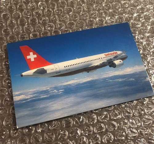 Авиакомпания Swissair Airbus A320 открытка