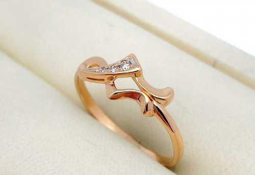 Золотое кольцо с бриллиантами 585пр. размер: 17
